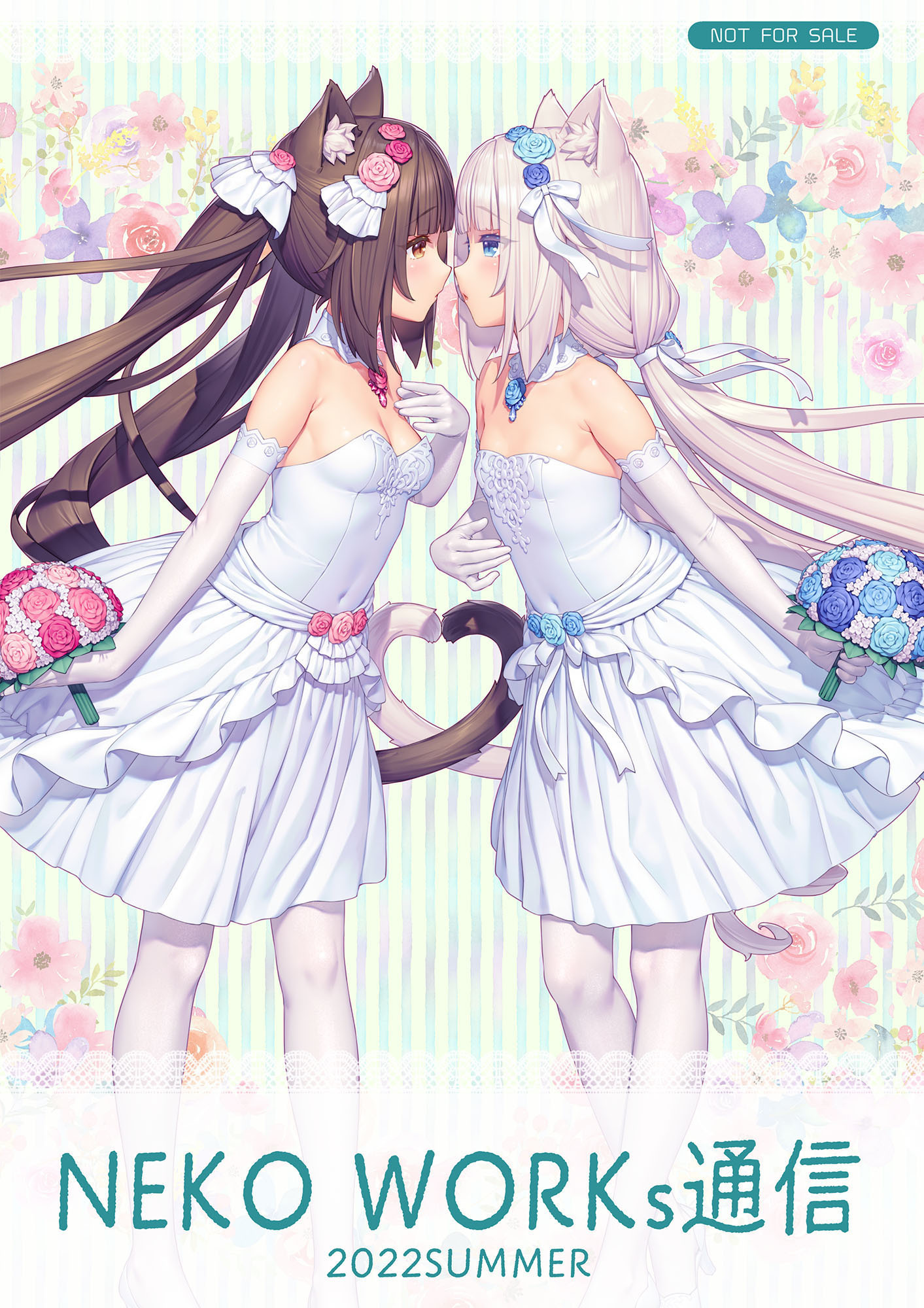neko works sayori nekopara chocola vanilla animal ears dress nekomimi no bra tail wedding dress ...